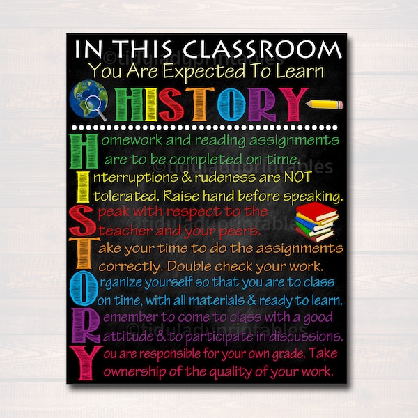 History Classroom Decor - Etsy