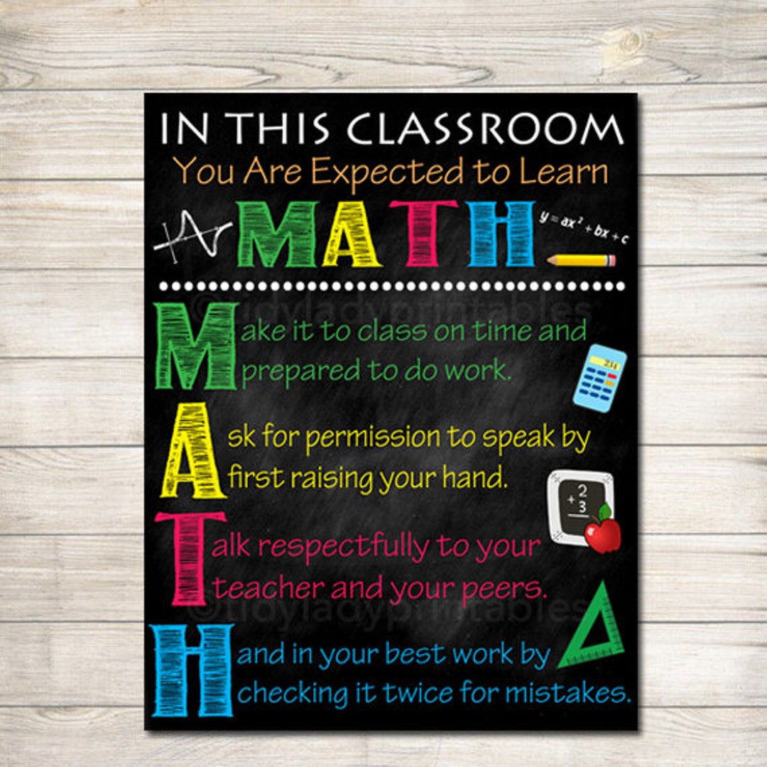MATH Teacher Classroom Poster, Printable Math Classroom, Math Poster ...