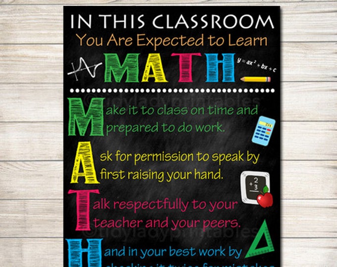 MATH Teacher Classroom Poster, Printable Mistakes Math Classroom ...