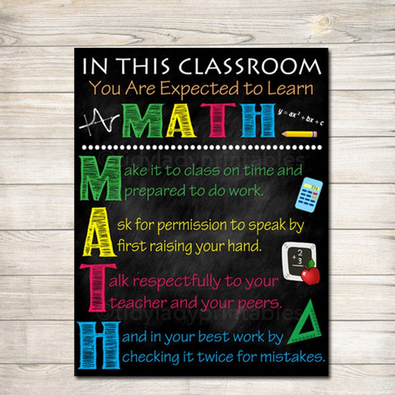 MATH Teacher Classroom Poster, Printable Math Classroom, Math Poster, Math Class Decor ...