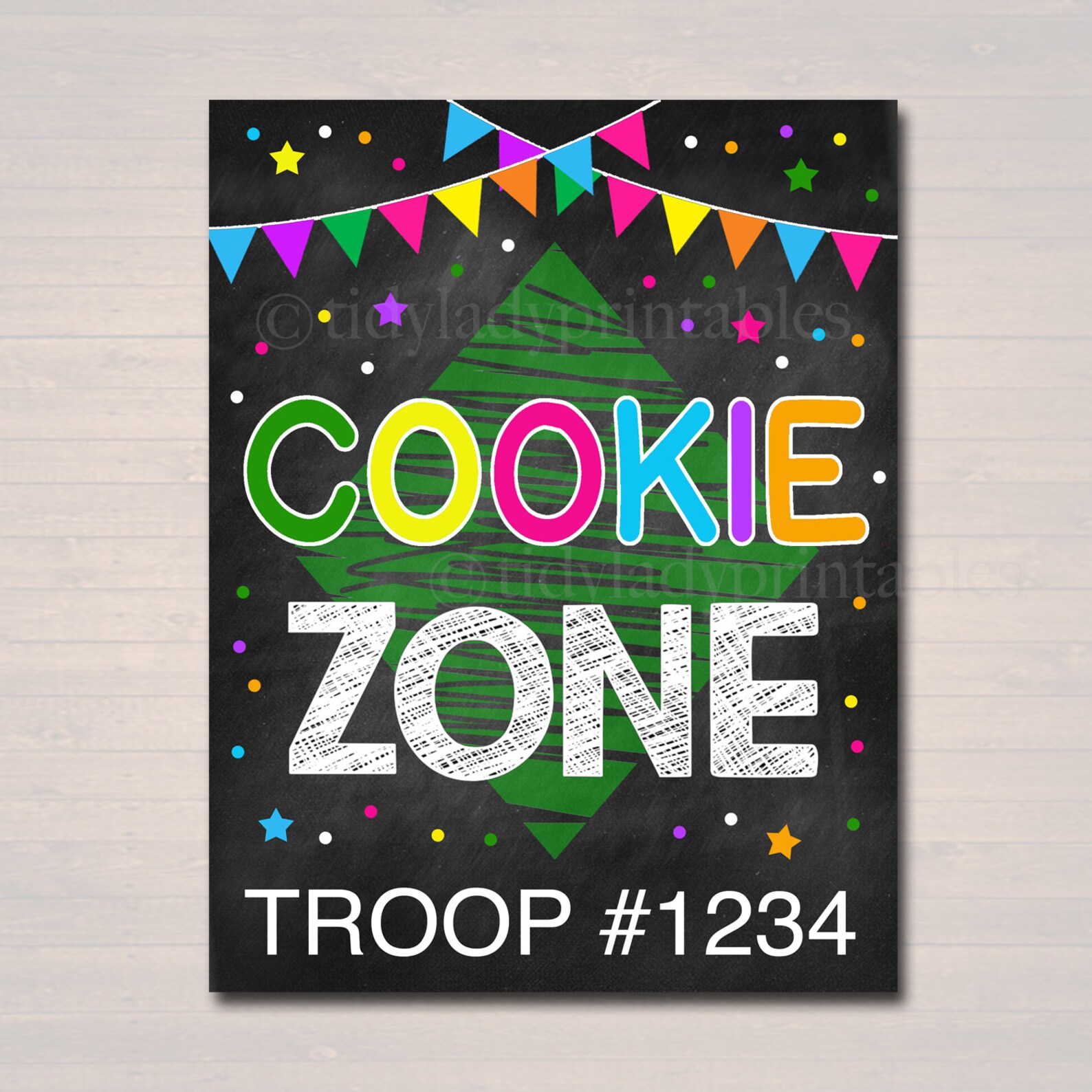 Cookie Booth Sign: Colorful Chalkboard Design (INSTANT DOWNLOAD) - Etsy