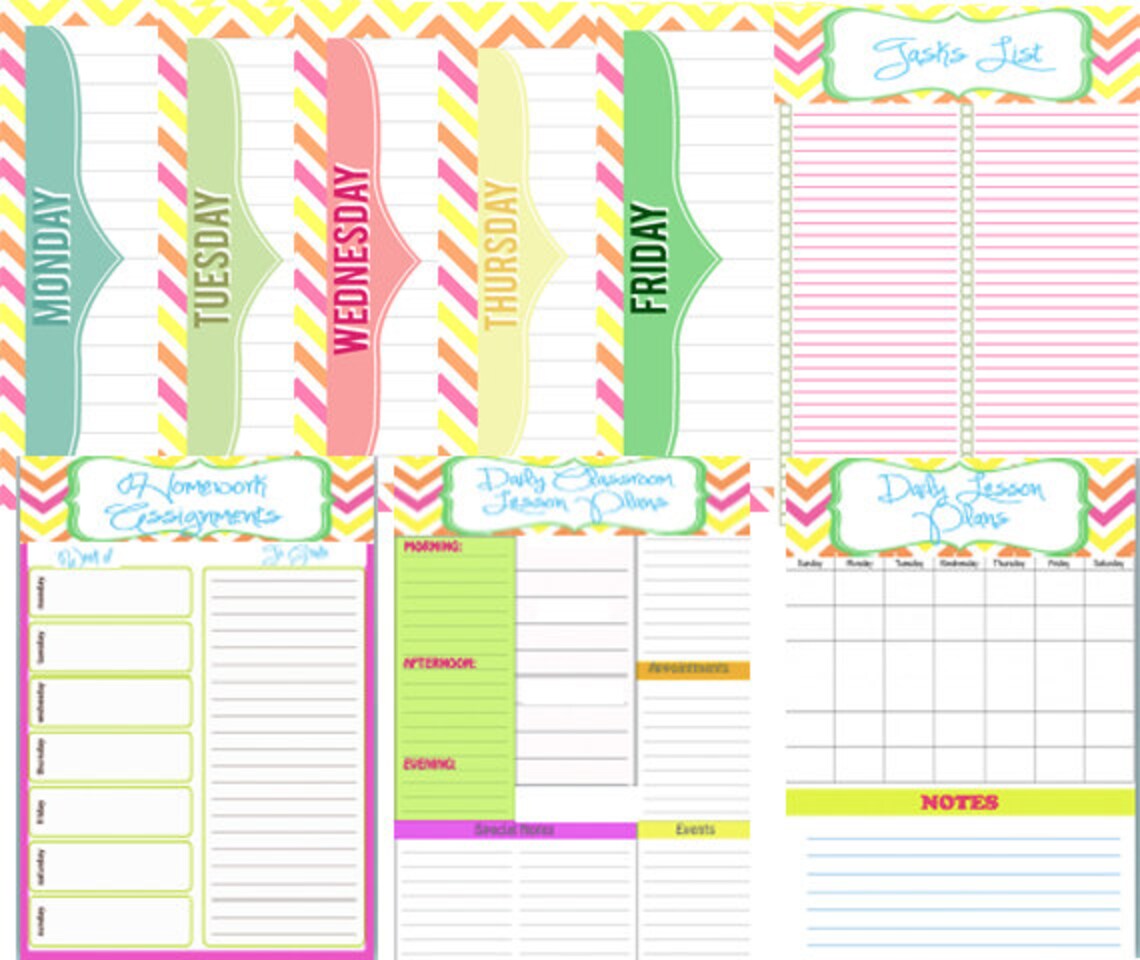 50% OFF Teacher Planner Pack Citrus and Berry Teacher - Etsy