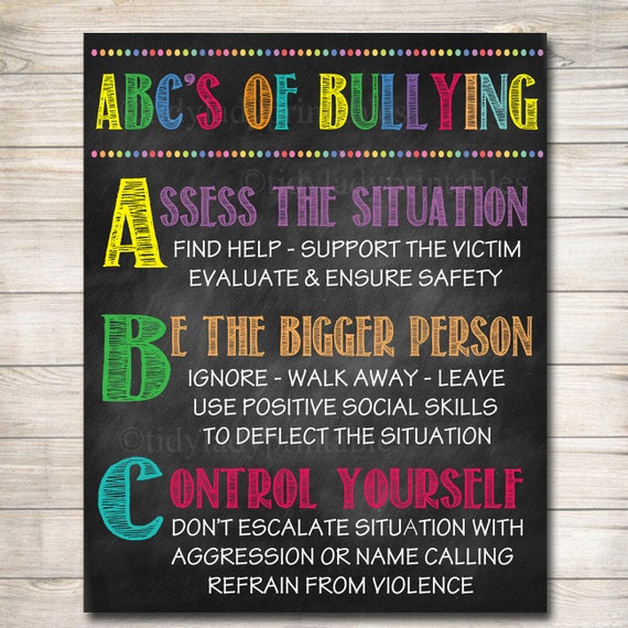Anti Bully Poster, Classroom Decor, Counselor Office Decor Poster ...