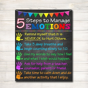Manage Emotions Poster: School Counselor Office Decor (digital Download ...