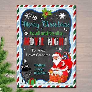 EDITABLE Christmas Movie Gift Tags, Secret Santa, Printable Teacher ...