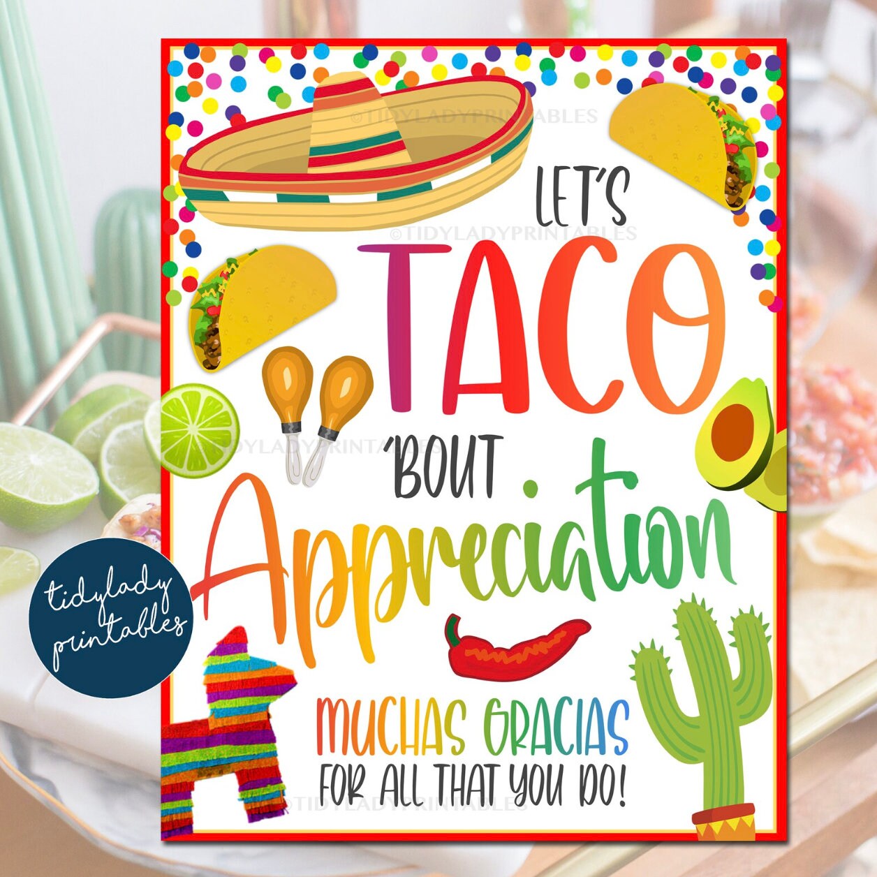 Fiesta Appreciation Signs Bundle: Taco, Burrito, Queso (digital ...