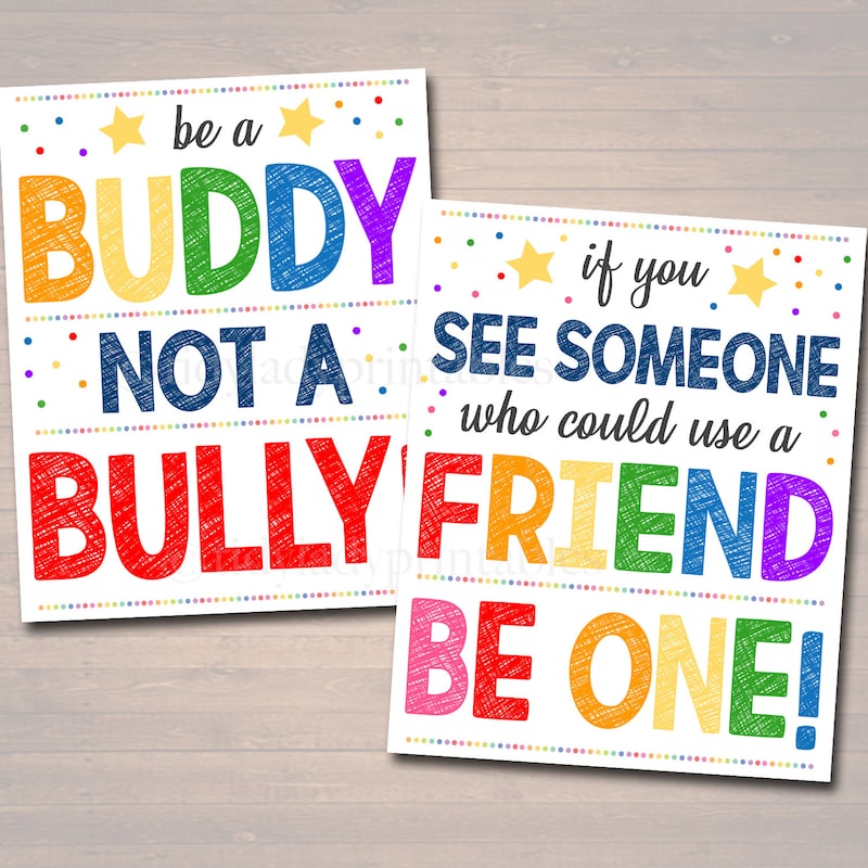 Be a Buddy Not a Bully Poster - Etsy