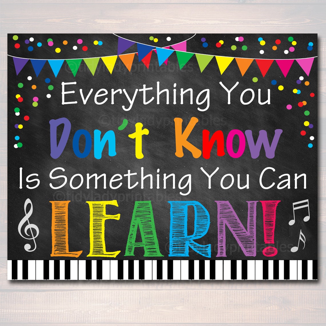 PRINTABLE Classroom Music Poster Everything You Don't Know | Etsy