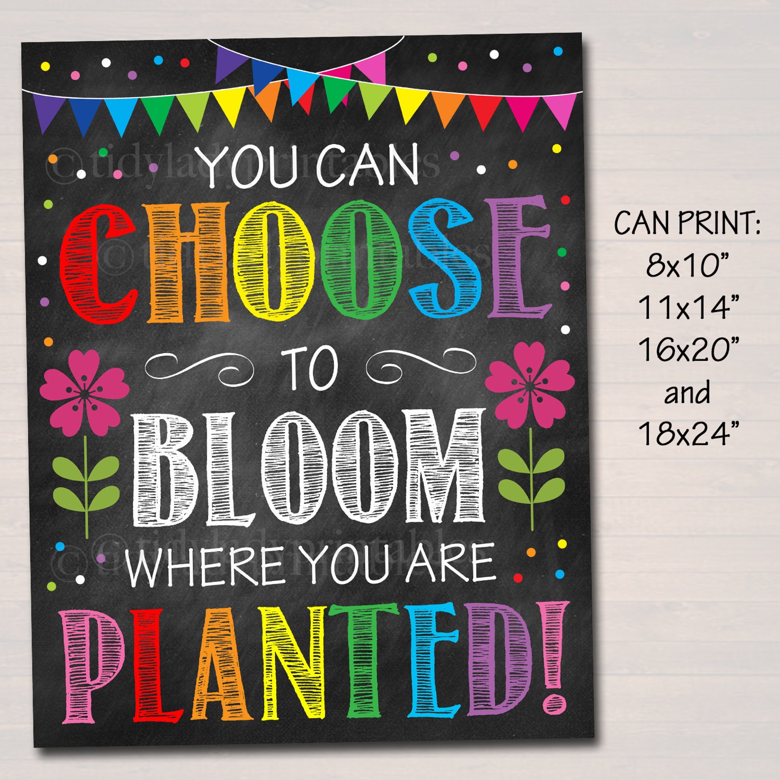 Bloom Where You Are Planted Poster: Inspirational Classroom Decor ...