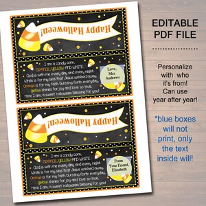 Religious Candy Corn Halloween Treat Bag Toppers (editable, Instant ...