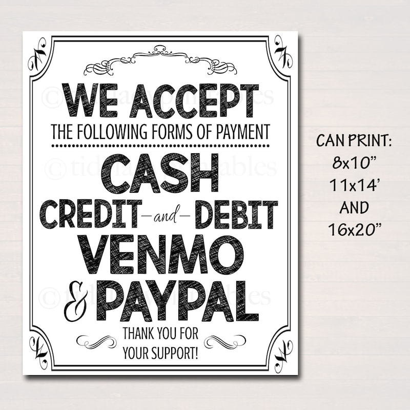 We Accept Credit Card Sign - Etsy