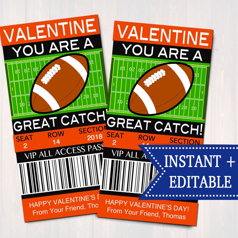 Football Valentine - Etsy