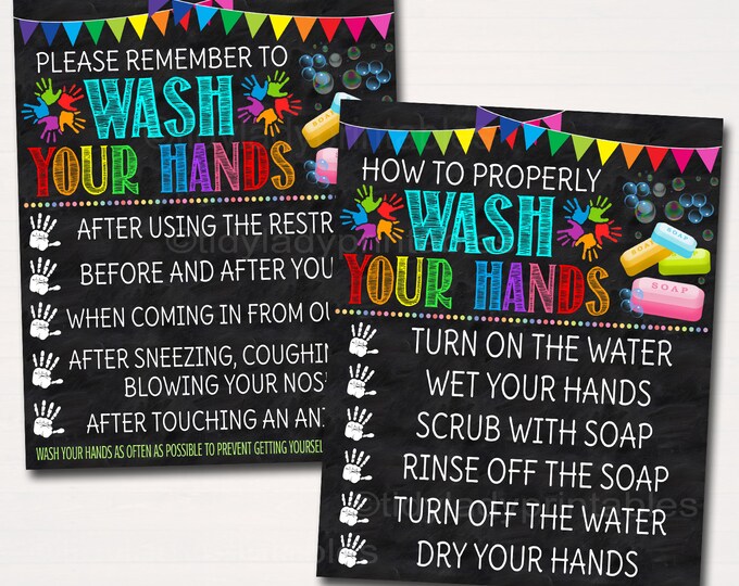Wash Your Hands Bulletin Board Kit - Etsy Canada