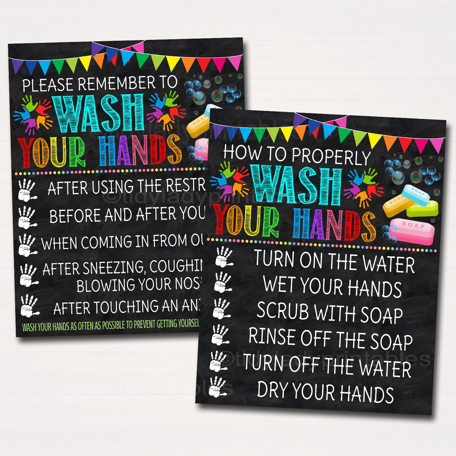 Hand Washing Posters Health Safety Prevention Posters School - Etsy