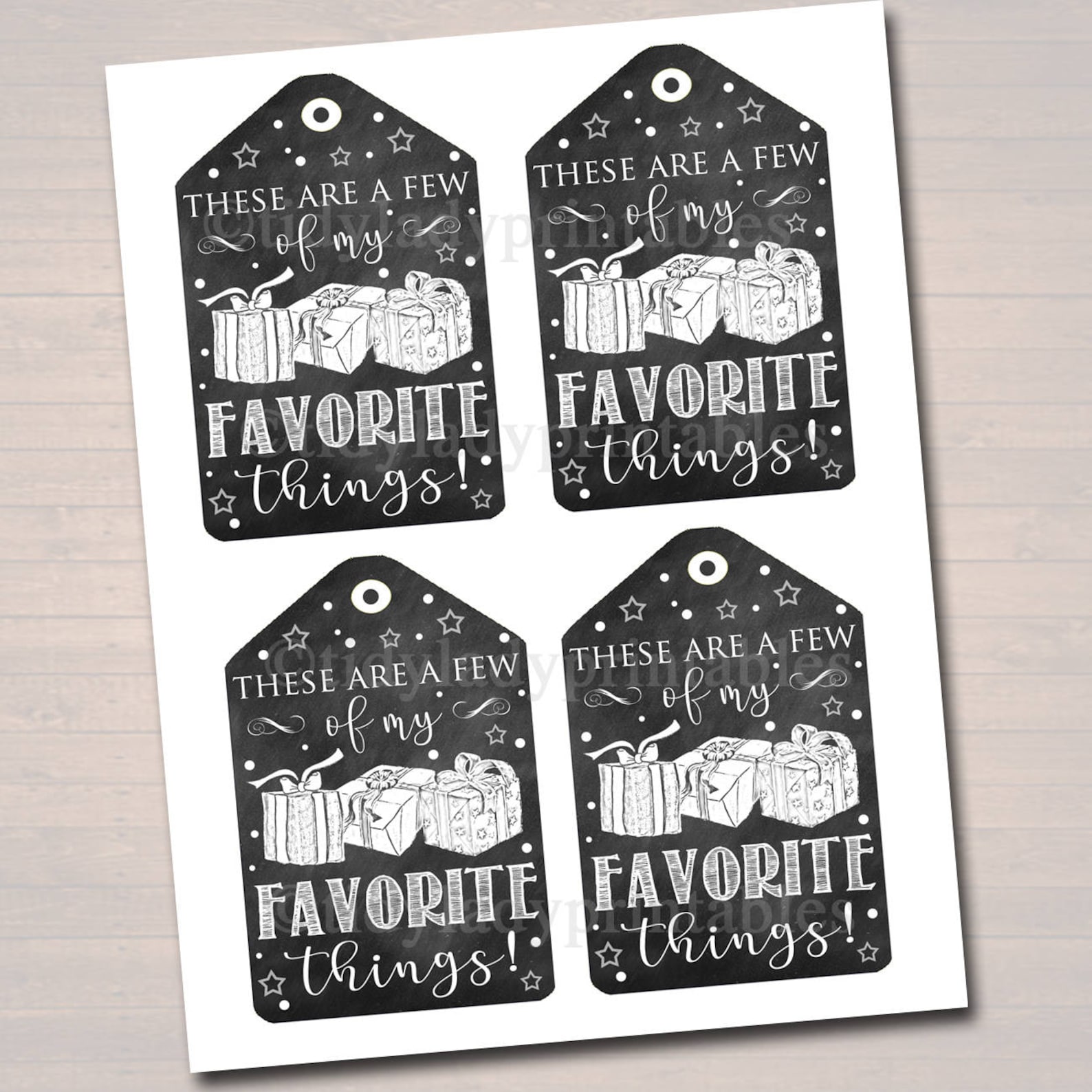Favorite Things Party Gift Tags Teacher Printable Labels | Etsy