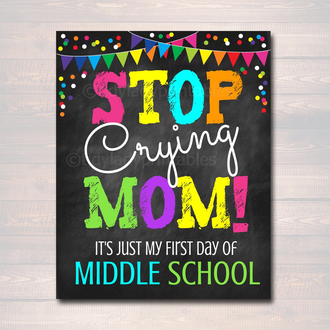 Stop Crying Mom Back to School Photo Prop First Day of - Etsy