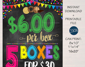 Editable Cookie Price Sign, Cookies Sold Here, Printable Cookie Booth ...