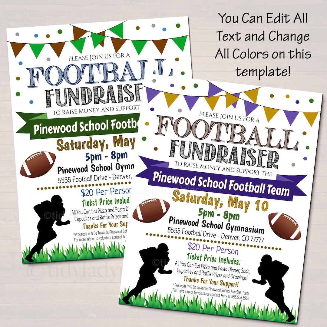 Editable Football Fundraiser Flyer: School Event (digital Download) - Etsy