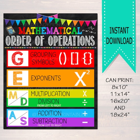 Orden De Operaciones Imprimible CURSOS ARITMETICA Orden Operaciones