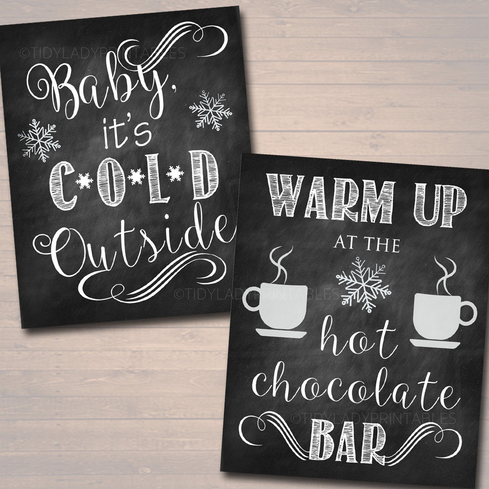 Hot Chocolate Bar Party Kit Baby It's Cold Outside Sign - Etsy