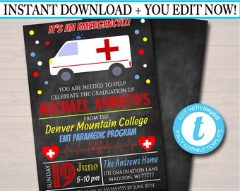 Emt Graduation Party Invitation - Etsy