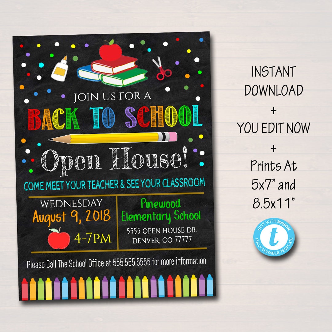 Editable School Open House Flyer: PTA PTO Event (digital Download) - Etsy