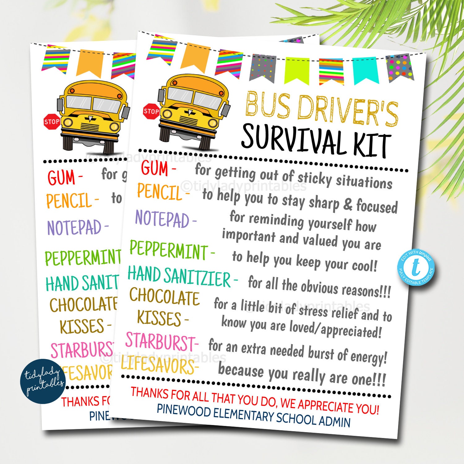Bus Driver's Survival Kit Gift Tags National Bus Driver - Etsy Canada