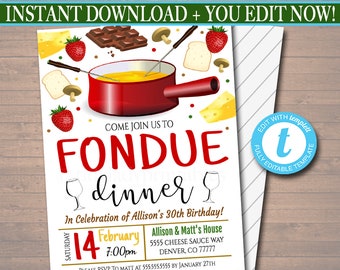 Fondue Party Invitation | Etsy