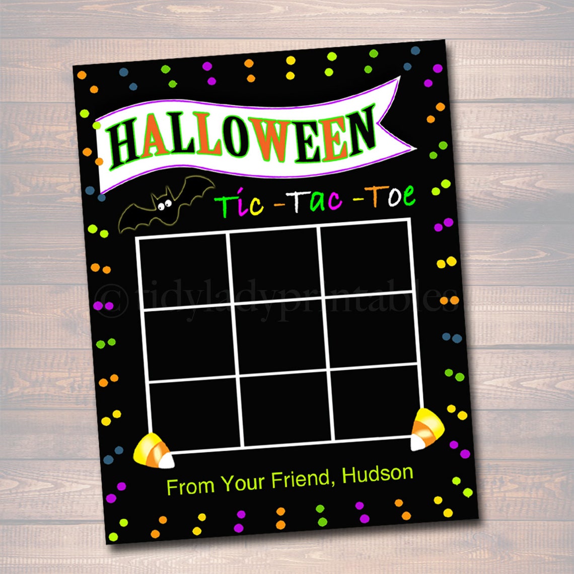 EDITABLE Tic Tac Toe Tags INSTANT DOWNLOAD Printable Kids | Etsy