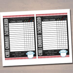 Printable Chili Cookoff Scorecards: BBQ Competition (PDF) - Etsy