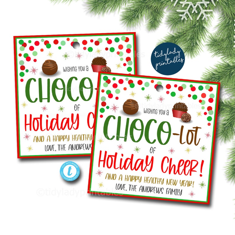 Christmas Chocolate Gift Tags: Editable Employee Appreciation (DIY ...