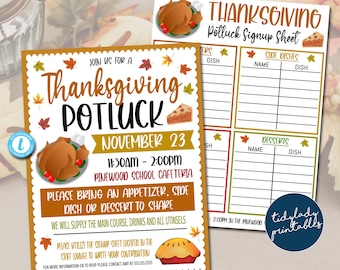 Thanksgiving Faculty Potluck Invitation Fall Autumn Event - Etsy