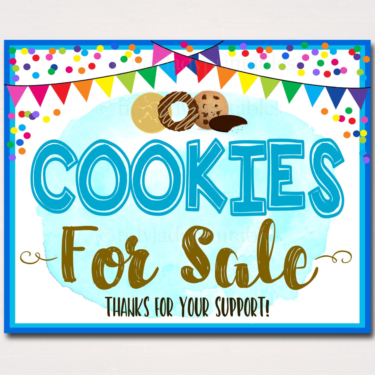 Cookie Booth Sign Cookies Sold Here Printable Cookie Drop - Etsy