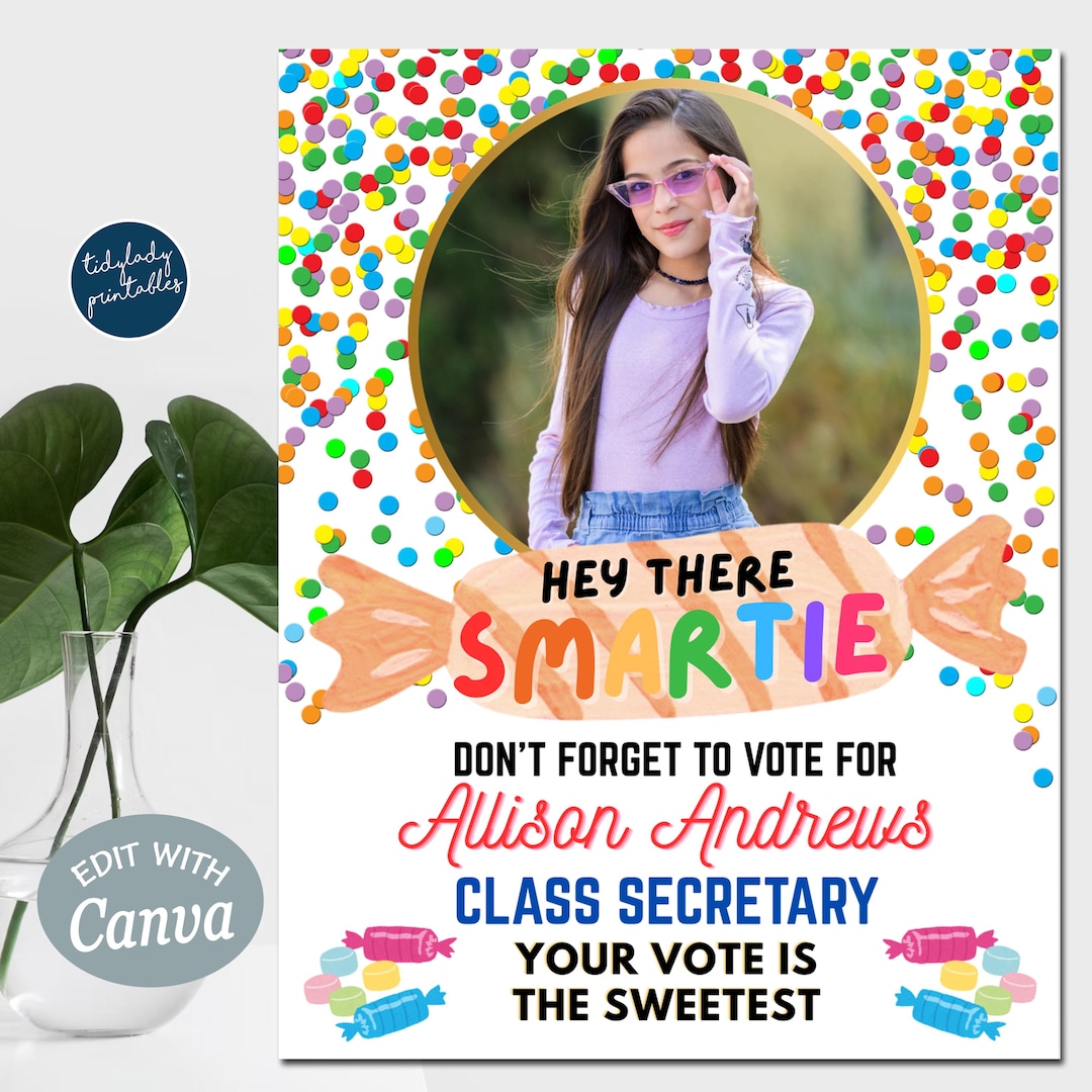 Candy Vote Poster: Class President Campaign, Customizable Canva ...
