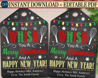 We Whisk You a Merry Christmas Tags - Etsy