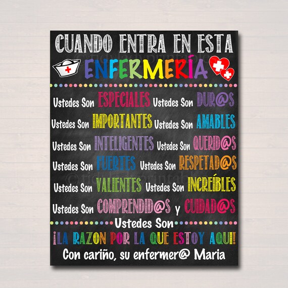 Personalized Printable Spanish School Health Office Poster Pediatric ...