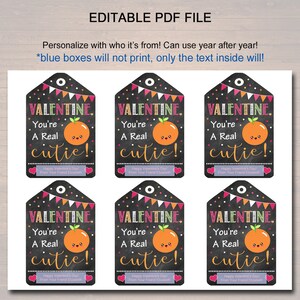 EDITABLE Orange Valentine's Day Gift Tags, Staff Teacher Friend ...