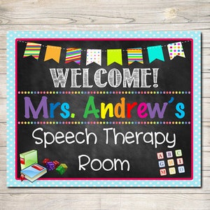 Editable Speech Therapy Classroom Door Sign: Personalized SLP Office ...