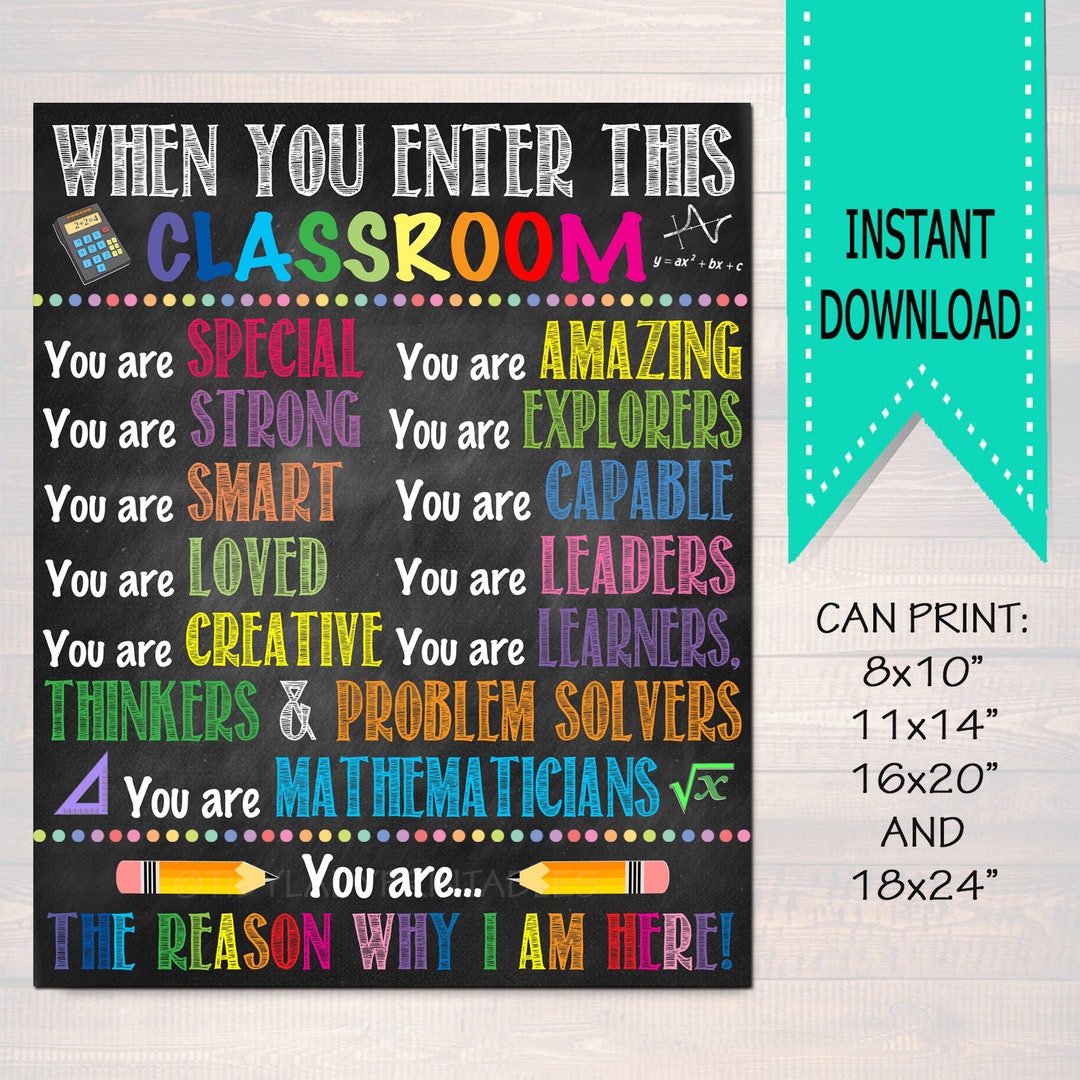 Math Classroom Poster, Classroom Decor, Math Teacher Printable, When ...