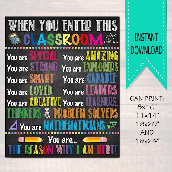 Math Classroom Poster, Classroom Decor, Math Teacher Printable, When ...