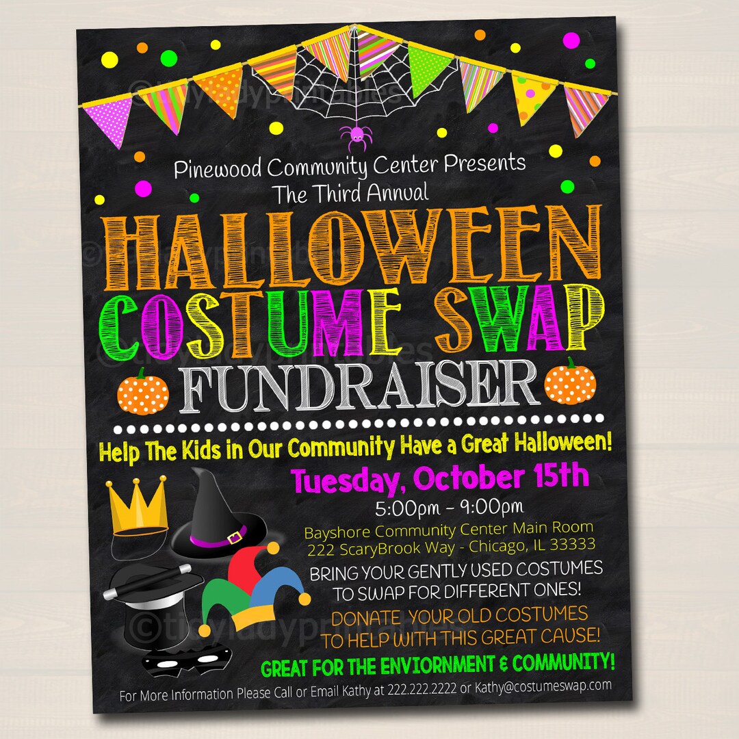 Halloween Costume Swap Flyer: Editable Costume Drive Fundraiser ...