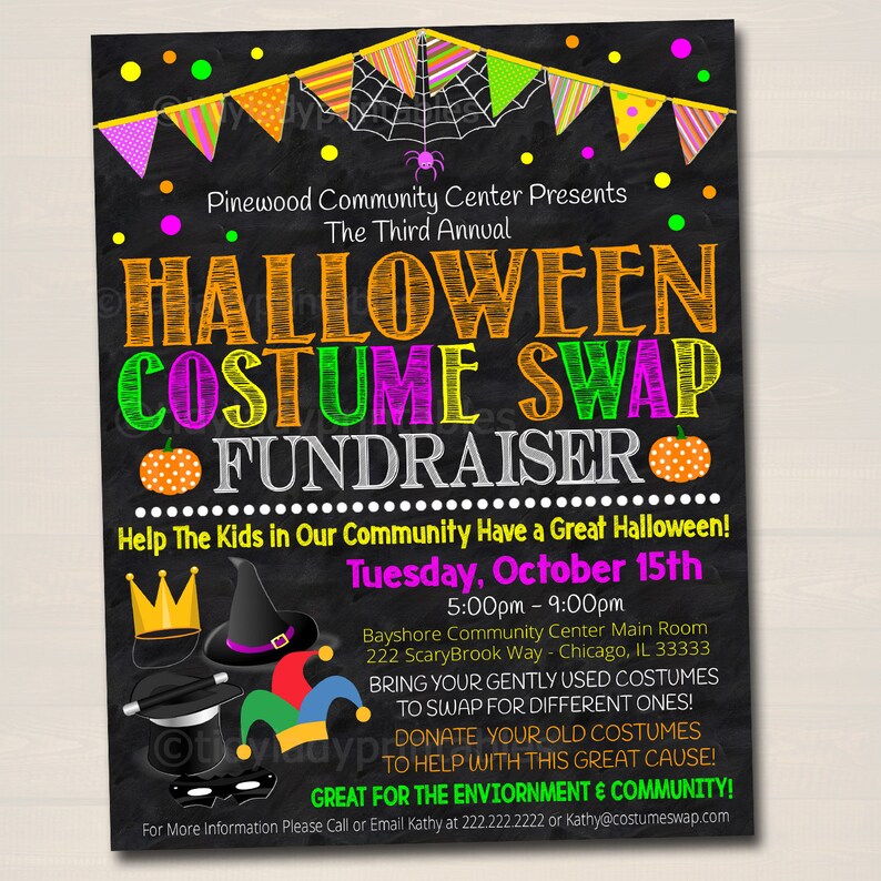 EDITABLE Halloween Costume Swap Flyer Kids Costume Drive - Etsy Canada