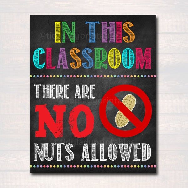No Nuts Allowed Sign - Etsy UK