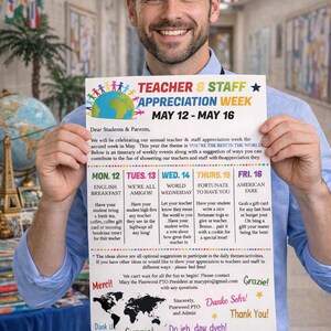 Editable World Travel Theme Teacher Appreciation Week Newsletter Flyer ...