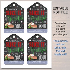 Christmas Gift Tags, Grateful for You Holiday Pie Label, Fall Staff ...