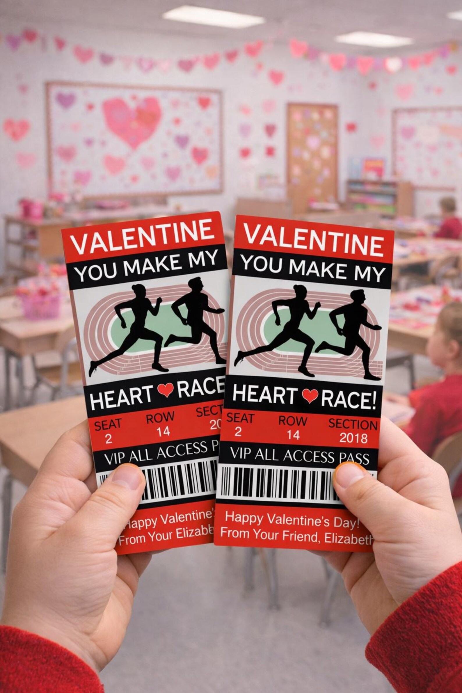 Editable Track Ticket Valentine's Day Cards: Runner Classroom ...