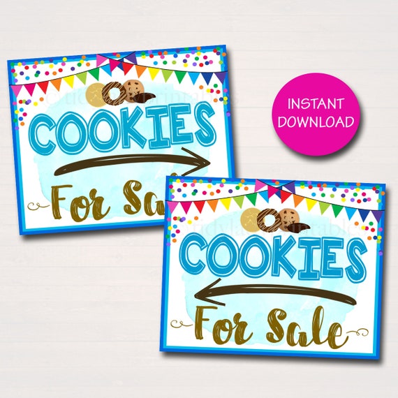 Cookie Arrow Signs, Cookies Sold Here, Printable Cookie Drop Banner ...