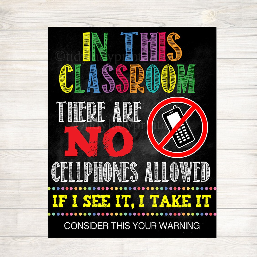 No Cellphones Allowed School Poster, Classroom Decor, Classroom ...