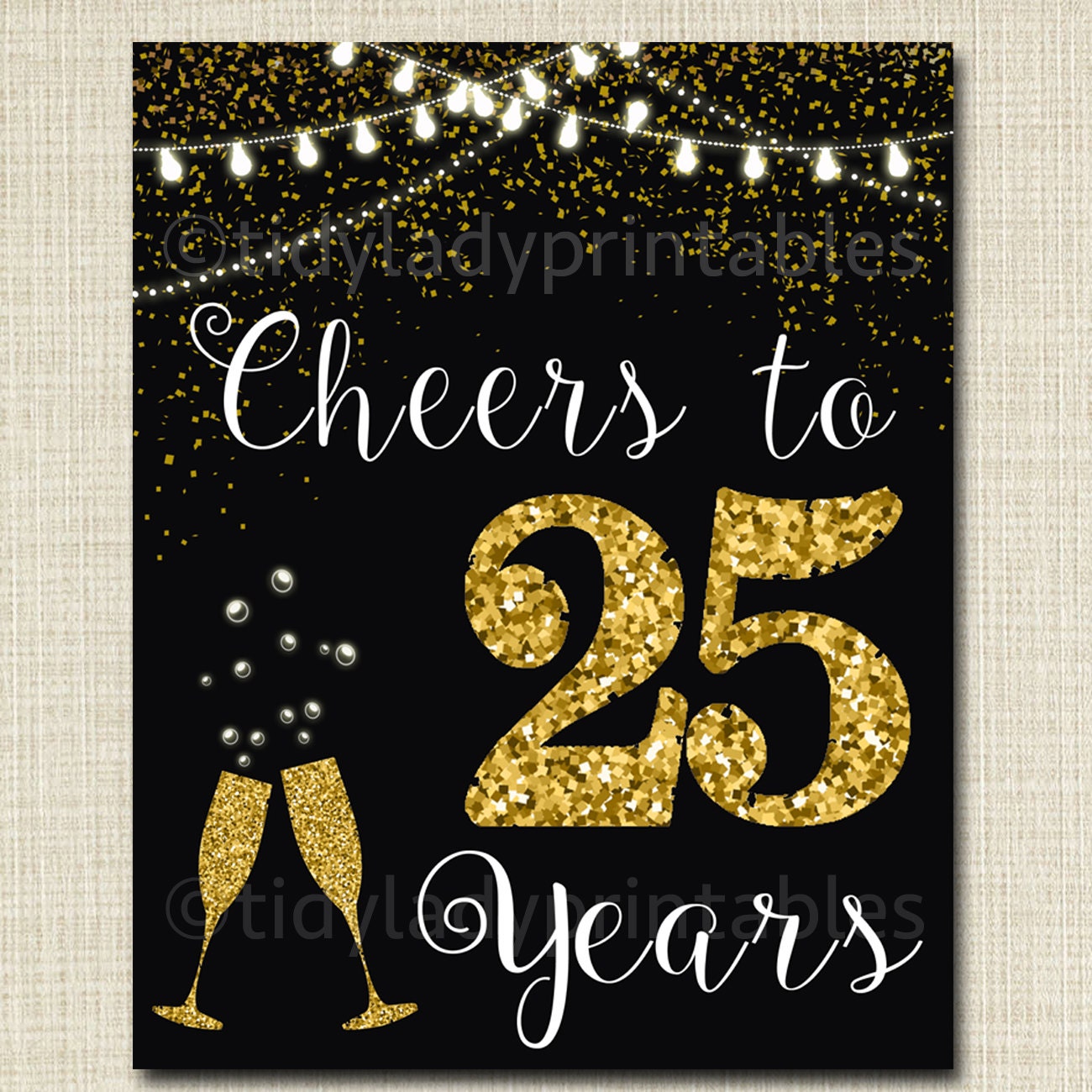 Cheers To 25 Years Sign Cheers 25 Years Stock Illustrations – 34