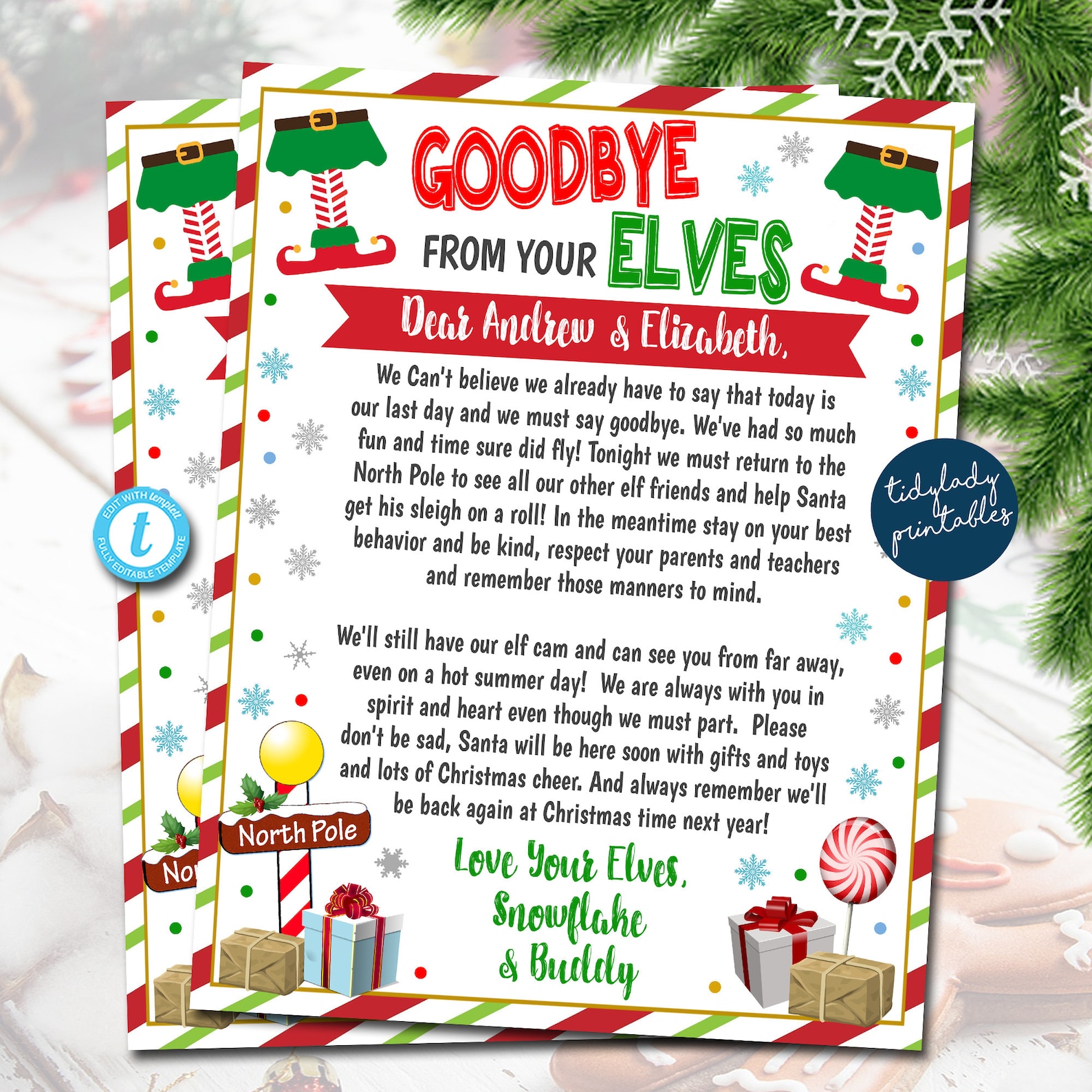 Elf Letter Goodbye From the Elves Letter for Kids End of - Etsy
